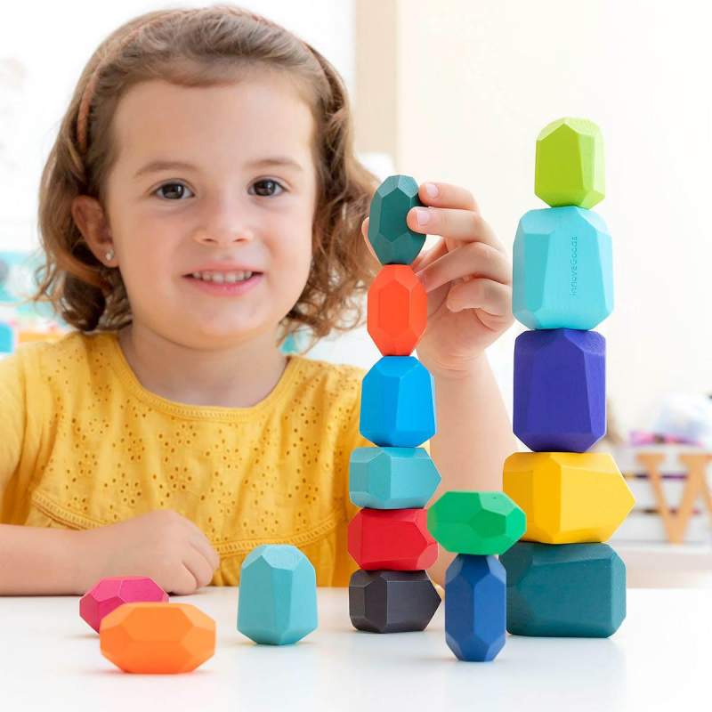Wooden balancing stones for children - 16 parts | eStore