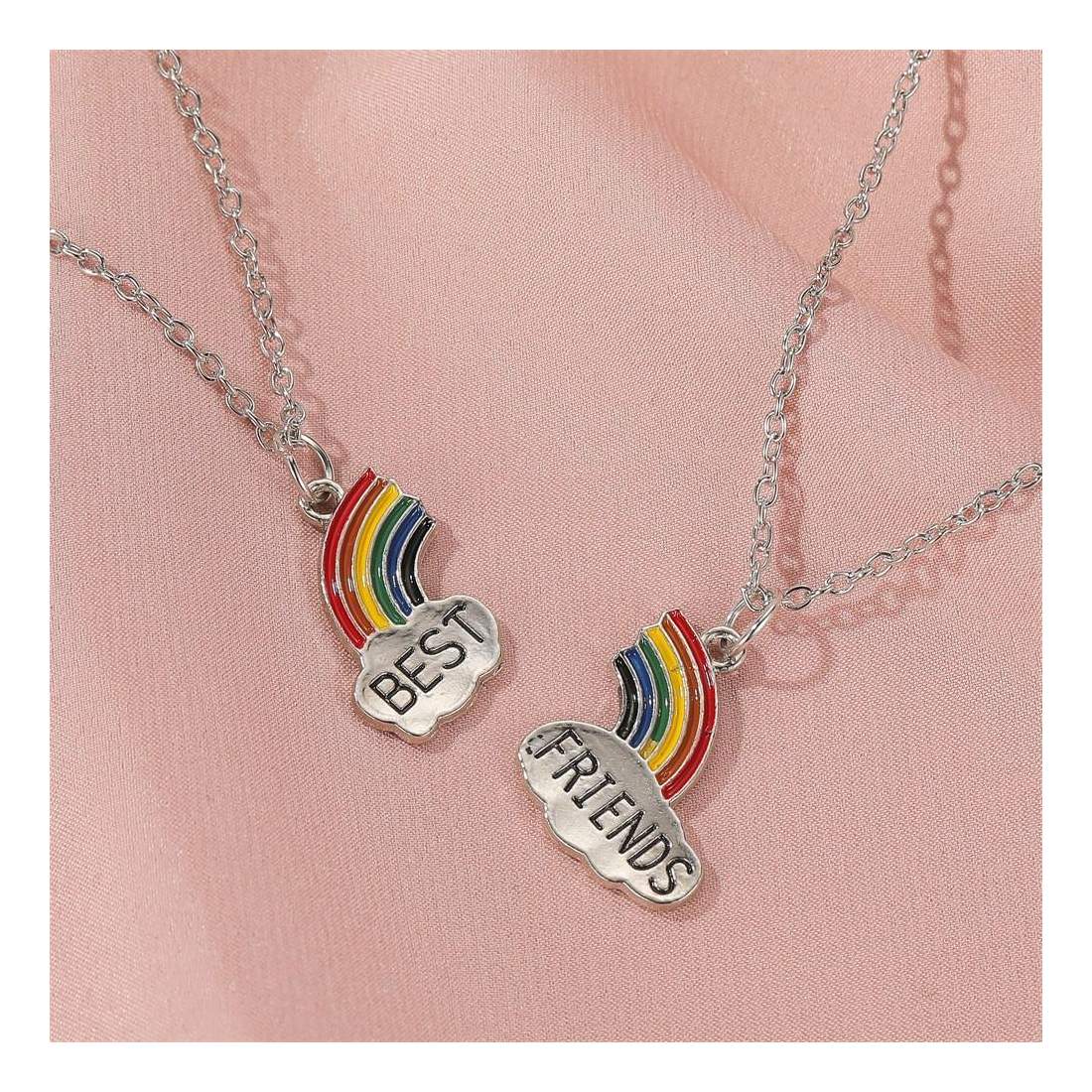 Friendship necklace, Best Friends - Rainbow