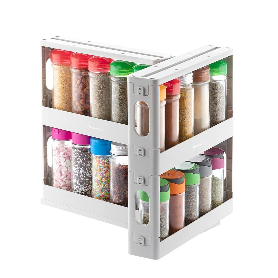Sliding and Pivoting Spice Rack - Grey