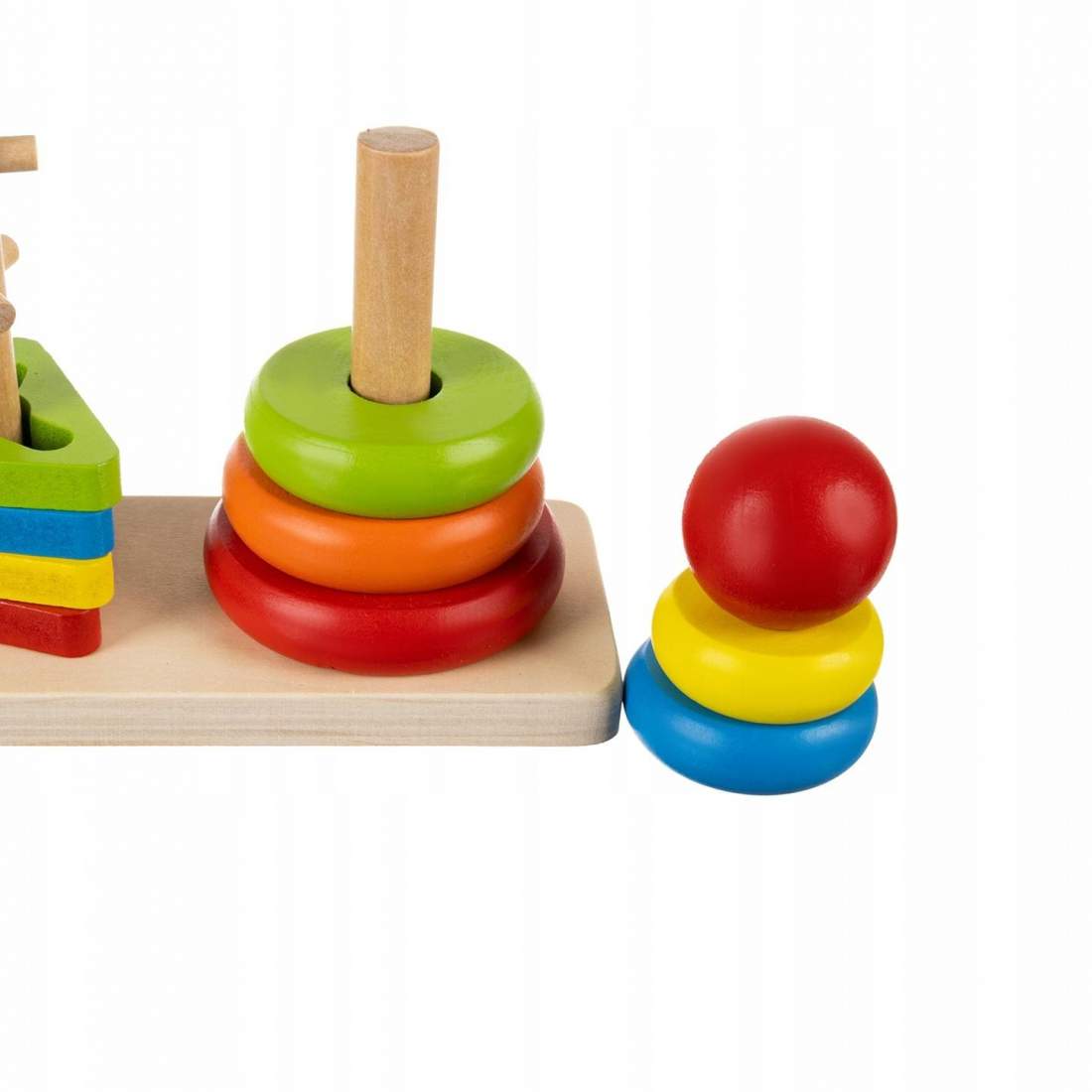 Stacking toy with different shapes in wood