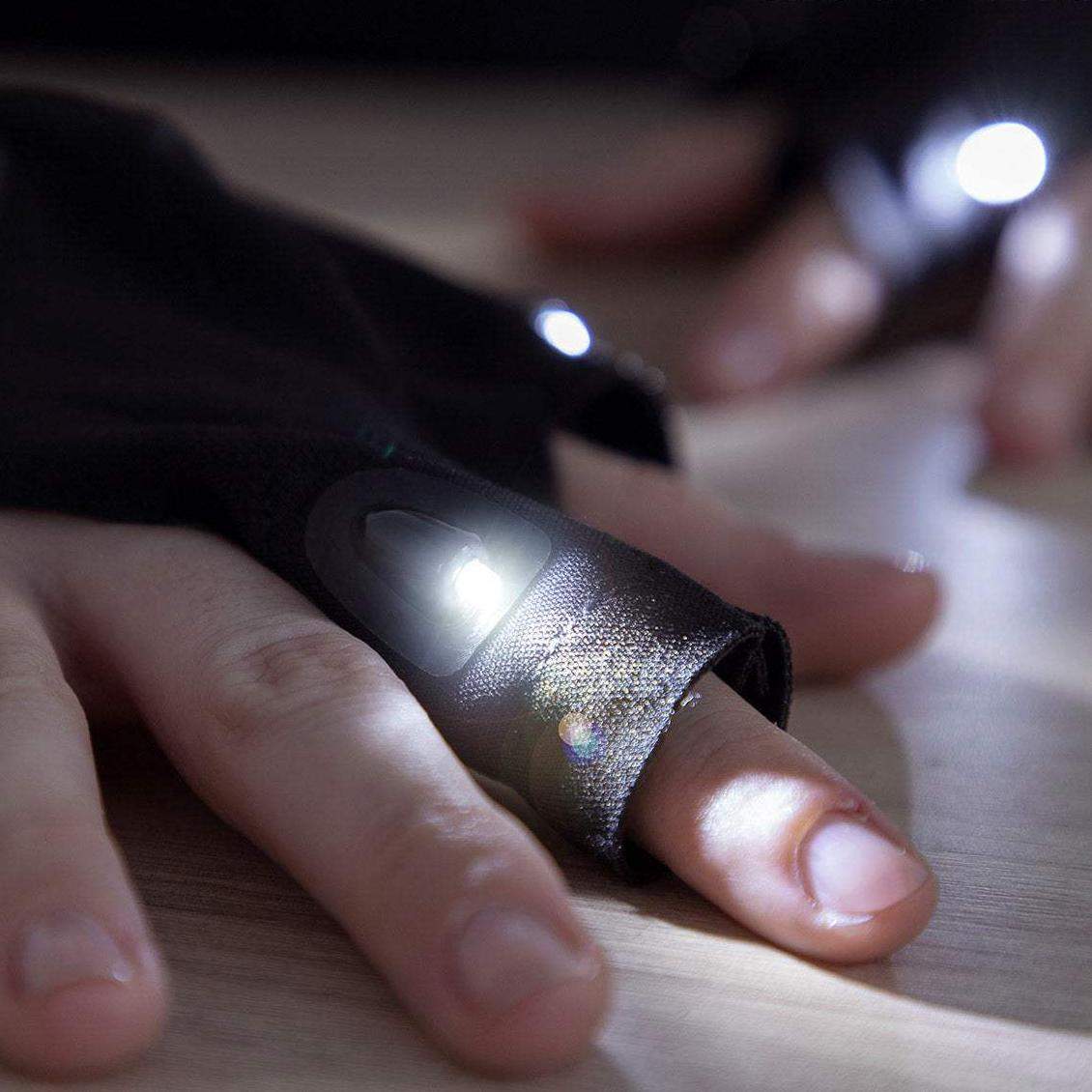 Fingerless LED Gloves - Black